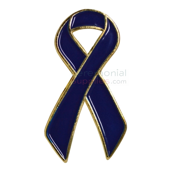 Blue Ribbon Support Lapel Pin | ceremonialsupplies.com