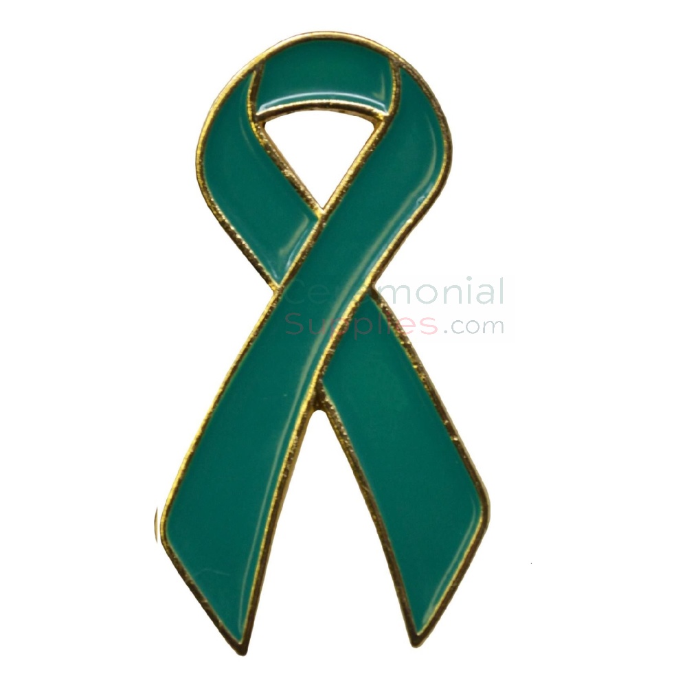 Teal Support Ribbon Lapel Pin | ceremonialsupplies.com