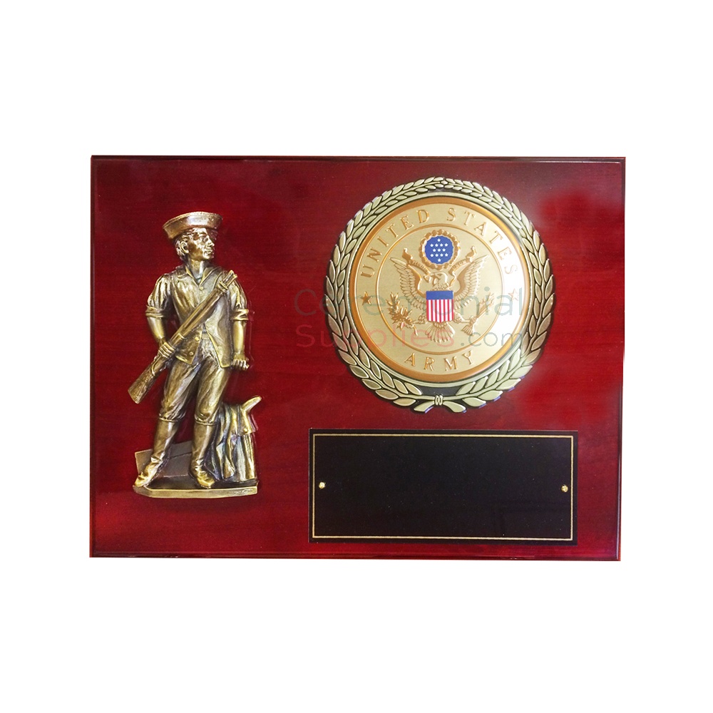 Minuteman and US Army Medallion Award Plaque | ceremonialsupplies.com