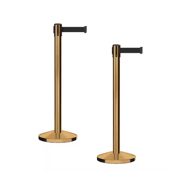 Stainless Steel Stanchions with Brass Finish | Customizable Retractable ...