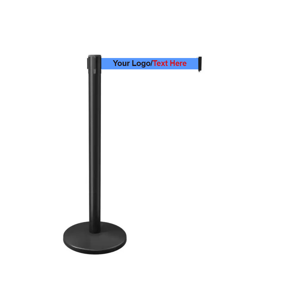 Retractable Belt Black Barrier Stanchion | Durable Steel with ...