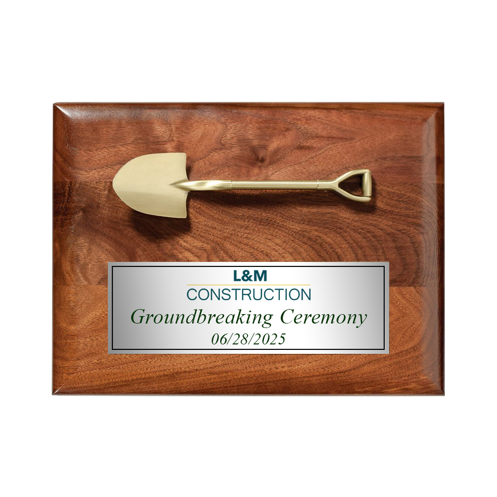 Custom Groundbreaking Ceremony Plaque - Customizable Shovel Display ...