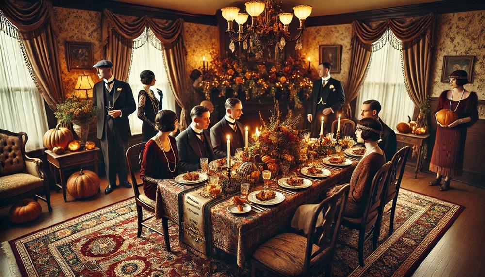 A 1924 Vintage Thanksgiving Celebrated With Art Deco Flair and Autumn ...